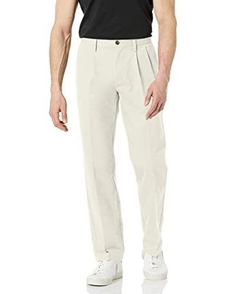 Amazon Essentials Pantalon Chino plissé, Infroissable, Coupe Classique (Grandes Tailles Disponibles) Homme, Gris Pierre, 33W / 30L