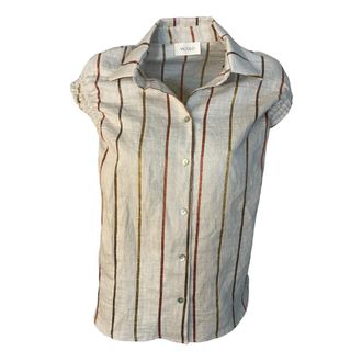 Vicolo Femme, Blouses et Chemises, Beige, Taille: 42 FR Haut Blouse Ray&eacute;