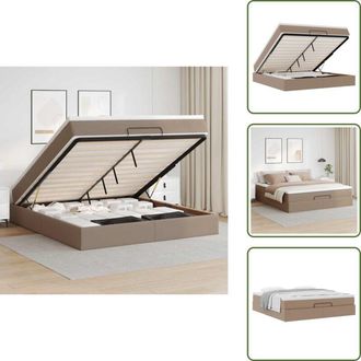 vidaXL Taschenfedernmatratze - vidaXL Ottoman-Bett mit Matratze Cappuccino-Braun 160x200cm Kunstleder - Stauraum