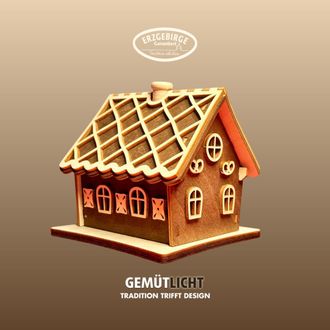 Weigla Bastelset Räucherhaus original Erzgebirge I Selbstbausatz Pfefferkuchen-Räucherhaus 31 teilig I Weihnachtsdeko DIY I schöne Geschenkidee I Dekoration 