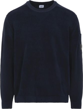 C.P. Company C.p. Company, Homme, Pulls, Bleu, Taille: M Crewneck Lens Sweater