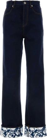 Burberry Femme, Jeans, Bleu, Taille: W25 Pantalon en denim &agrave; revers contrastants