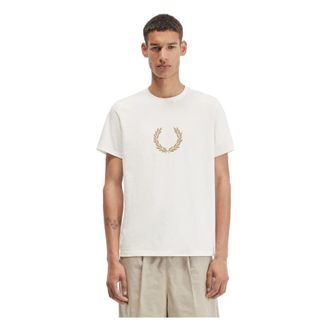 Fred Perry Grafisches Lorbeerkranz-T-Shirt - - Tops - Herren - Beige - M