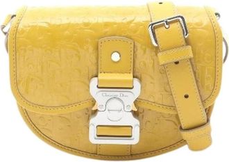 Dior Sac bandouli&egrave;re Pre-owned Gallop Mini Oblique en cuir verni - Femme - Pre-owned - Jaune - Taille: ONE Size