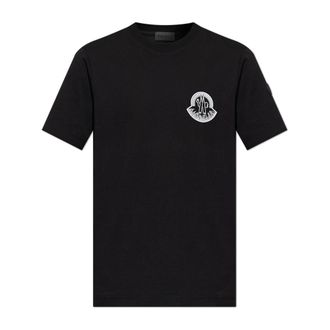 Moncler Homme, Tops, Noir, Taille: L T-shirt avec logo imprim&eacute;