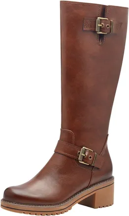 Marco Tozzi Damen Hohe Stiefel mit Absatz Vegan mit Reißverschluss, Braun (Chestnut), 37 EU