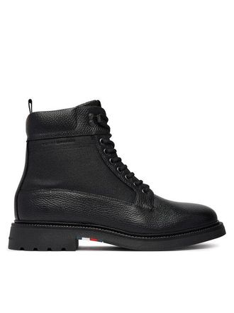 Tommy Hilfiger Schn&uuml;rschuhe Corporate Casual Mix W Wpm Boot FM0FM05988 Schwarz