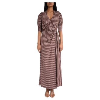 Pinko Pinko, Femme, Robes, Brun, Taille: 38 FR Robe Maxi portefeuille