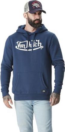 Von Dutch Sweat Capuche Homme imprimé Logan, Bleu Taille M