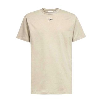 Off-white L&auml;ssiges Baumwoll-T-Shirt - - Tops - Herren - Beige - XL