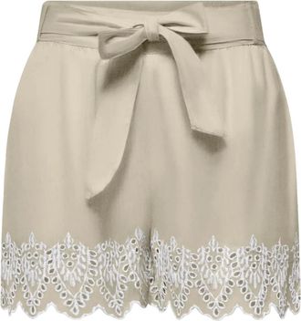 Only Only, Femme, Shorts, Beige, Taille: 42 FR Tulum Emb Loose Belt Short