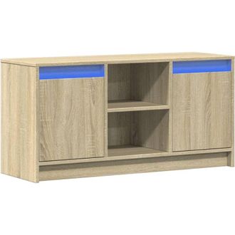vidaXL Meuble TV avec LED chêne sonoma 100x34x50 cm bois dingénierie vidaXL