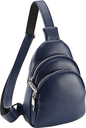 Generic Sac &agrave; bandouli&egrave;re multifonction en cuir pour femme, bleu, Taille unique