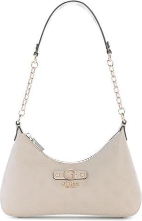 Guess sac &agrave; &eacute;paule Dita Shoulder Bag Light Taupe Logo &eacute;cru