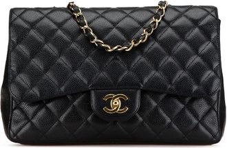 Chanel Hobo Bags - Jumbo Classic Caviar Single Flap - Gr. unisize - in Schwarz - f&uuml;r Damen