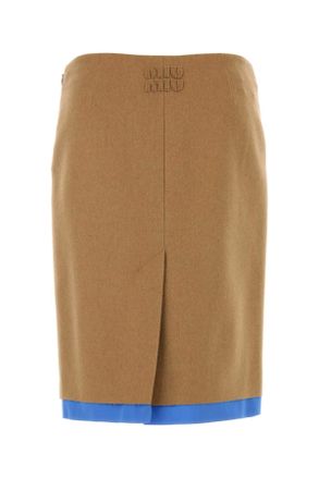 Miu Miu Womens Skirt Beige Camel