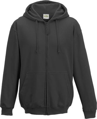 Awdis Just Hoods JH050 Unisex Kapuzenpullover mit Rei&szlig;verschluss - Rauchschwarz - 2XL
