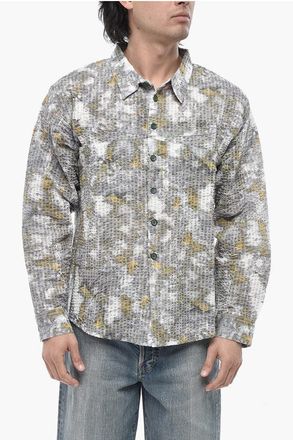 Brain Dead Honeycomb Cotton Shirt DISTORTED HEAT with Double Pocket size M