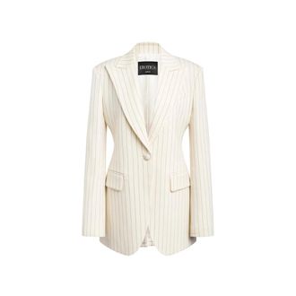 Dondup Pinstripe Blazer - - Jackets - Damen - Wei&szlig; - S