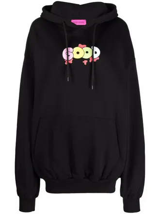 Ireneisgood hoodie oversize &agrave; logo imprim&eacute; - Noir