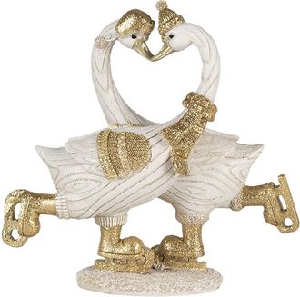 Clayre & Eef Dekoration Schw&auml;ne wei&szlig; 18x8x17 cm 6PR4686