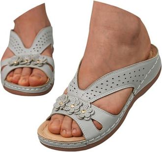 Generic Sandales dété pour femme, sandales dété confortables à enfiler - Antidérapantes - Bout ouvert - Soutien de la voûte plantaire - Confortables - Décontr