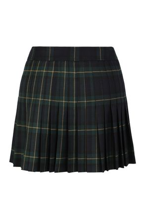 Celine Womens Tartan Wool Mini Kilt Skirt