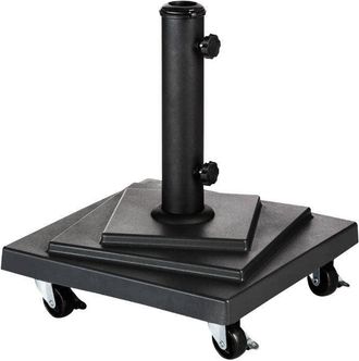 Hesperide Quadratischer Sonnenschirmst&auml;nder mit R&auml;dern Schwarz - 15 kg - Schwarz