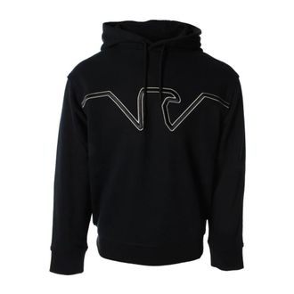 Armani Hoodie aus Jersey mit gepr&auml;gtem- gew&ouml;lbtem Logo - - Sweatshirts & Hoodies - Herren - Blau - M