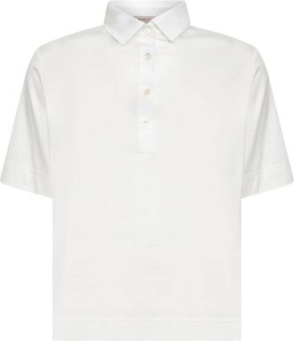 Blanca Vita Femme, Tops, Blanc, Taille: 40 FR Button Short-Sleeve Polo Top