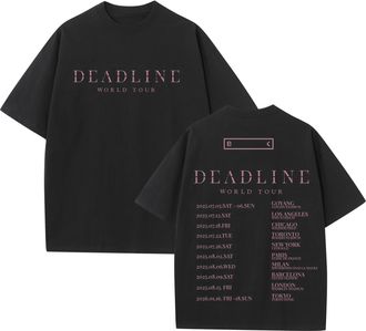 Generic Deadline Baumwolle T-Shirt 2025 World Tour Grafik Unterst&uuml;tzung T Hemd(Black,5XL)