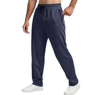 Generic Pantalon de jogging pour homme - En maille l&eacute;g&egrave;re - Avec poches zipp&eacute;es - Respirant - Pour lentra&icirc;nement et la course &agrave; pied, Marine, XXL