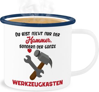 Shirtracer Emaille Becher Blechbecher - Valentinstag Partner Freund & Freundin - Du bist nicht nur der Hammer, sondern der ganze Werkzeugkasten - 300 ml - Wei&szlig; B