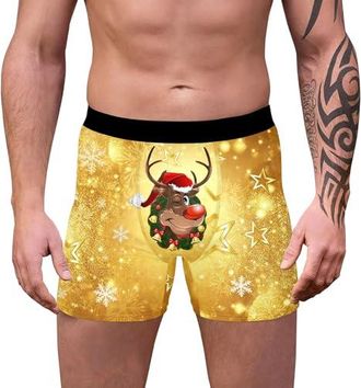 Generic Boxers pour homme - Boxer de No&euml;l amusant pour homme - Cale&ccedil;on de No&euml;l amusant - Boxer de No&euml;l pour homme - Sous-v&ecirc;tements amusants de No&euml;l, 1-a - Dor