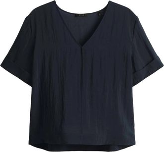 OPUS Bluse mit Kurzen &Auml;rmeln Filka - - Blouses & Shirts - Damen - Blau - 2XL