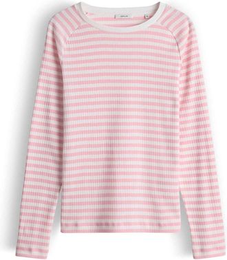 OPUS Damen Langarmshirt | SORKA Slim Longsleeve mit geringeltem Rippjersey Coral Blush, 44