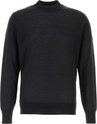 Brunello Cucinelli Homme, Pulls, Noir, Taille: L Slate Silk Blend Sweater