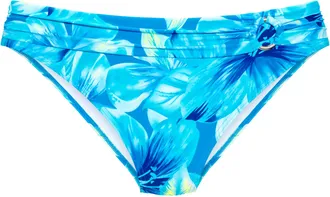 s.Oliver Bikini-Hose S.OLIVER Jayce, Damen, Gr. 34, N-Gr, blau (t&uuml;rkis bedruckt), Recycling-Polyamid, bedruckt, Badehosen Bikini-Hose, mit h&uuml;bschem Zierring, T