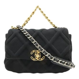 Chanel Pre-owned 19 Matelass&eacute; Chain Bag Cotton Jersey - - Pre-owned - Damen - Schwarzk - ONE SIZE