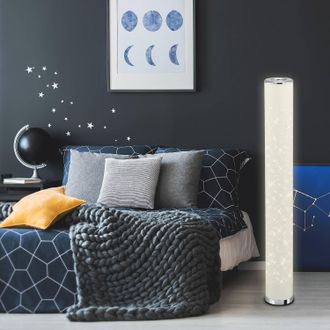 Briloner home24 LED-Stehleuchte Star Ø 13cm Weiß/Silber Kunststoffart: Polycarbonat Material: Kunststoff LED LED-Platine