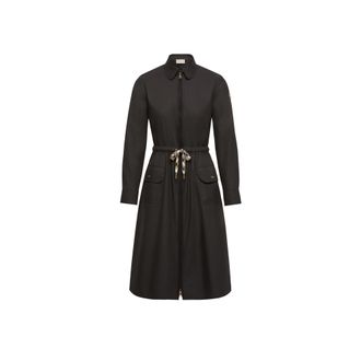 Moncler Moncler Robe Longueur Genou En Coton M&eacute;lang&eacute;, Femme, Noir, Taille: 38