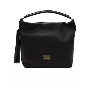 Pompei Donatella Schwarze Leder-Schultertasche - Elegant - - Bags - Damen - Schwarzk - ONE SIZE