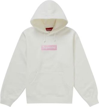 SUPREME Homme, Sweatshirts et sweats à capuche, Blanc, Taille: M Box Logo Hooded SweaT-shirt