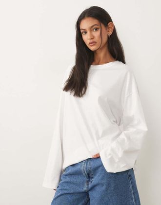 Arket T-shirt oversize &agrave; manches longues - Blanc