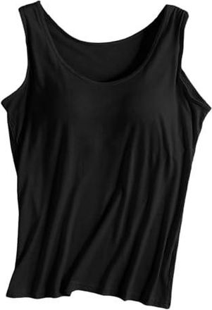 Generic D&eacute;bardeur de sport avec soutien-gorge int&eacute;gr&eacute; pour femme - Ample - Col rond - Sans manches - Sans armatures - Pour la course &agrave; pied - Solide - Tendanc