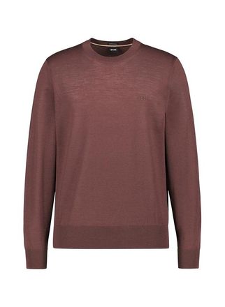 HUGO BOSS Herren Pullover braun Merinowolle unifarben