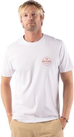 Rip Curl T-Shirt Graphique &agrave; Manches Courtes et col Rond pour Homme, Coupe Standard, Motif Graphique &agrave; Manches Courtes et col Rond, Coupe Standard, Blanc Rip C