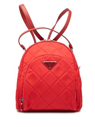 Prada sac à dos Tessuto Impuntu (2013-2025) - Rouge