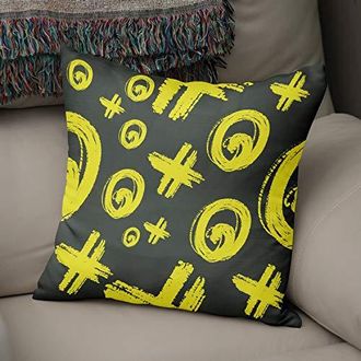 Bonamaison Le Jardin du Lin Kissen Zierkissenbezug Kissenbezug, Neongelb & Rauch Dekoration, Für Zuhause Autos Büro Sofa Wohnzimmer Couch Schlafzimmer Dekor, 50x