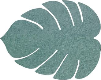 Lind DNA Tischset Monstera Recyceltes Leder Hippo Pastell Grün, Maße: 42cm x 35cm, 989949